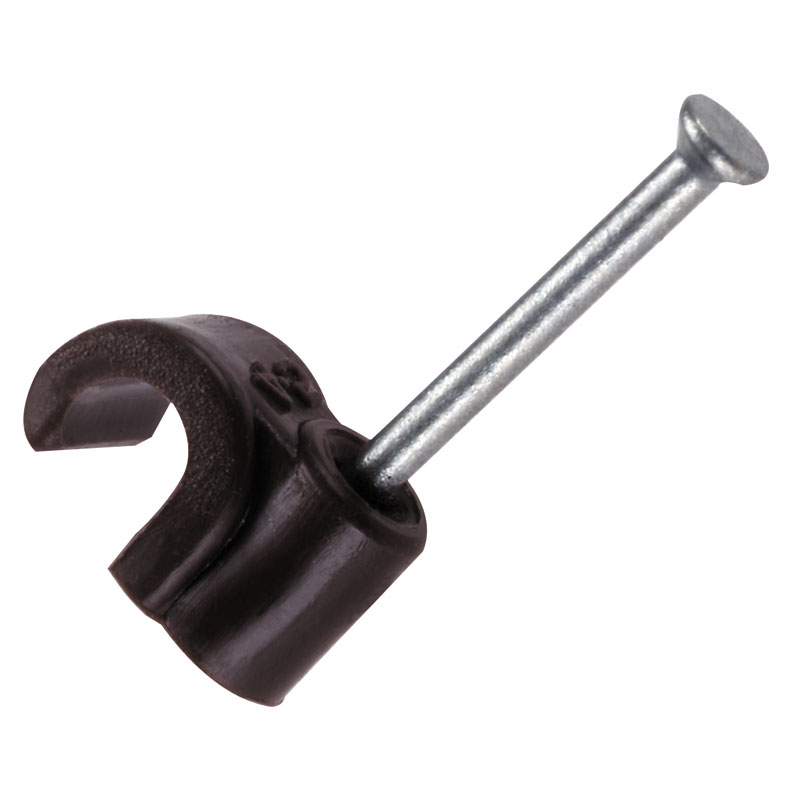 UNIFIX / FMP Round Cable Clip - Brown • Discount Trade Supplies - DTS