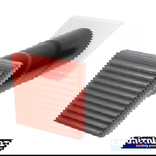 Timloc Aero Core Through-Wall Vent Set with Baffle - Terracotta - 127 x ...