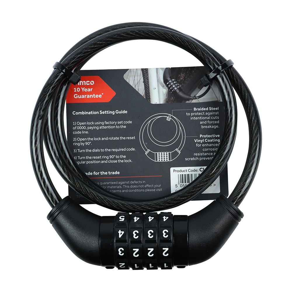 Combination Cable Lock • Discount Trade Supplies - DTS